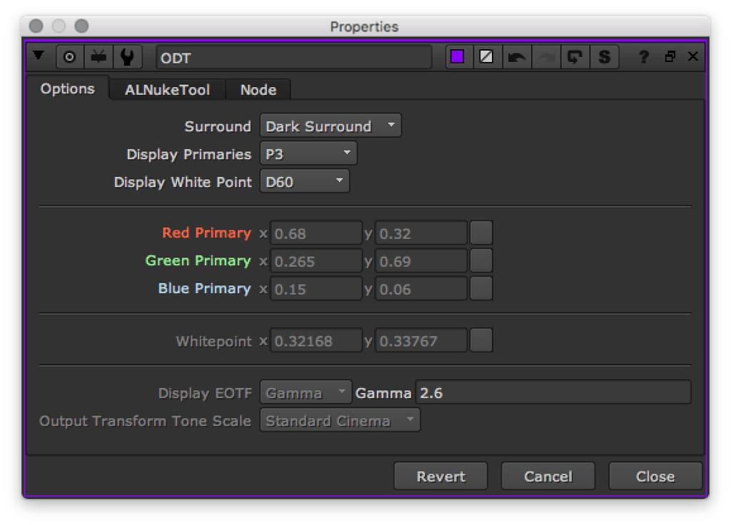 Pure Nuke ACES - With basic Parametric ODT prototype - VWG – Output ...