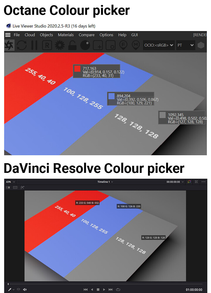 Octane C4D ACEScg EXR RGB colours - VFX - Community - ACESCentral