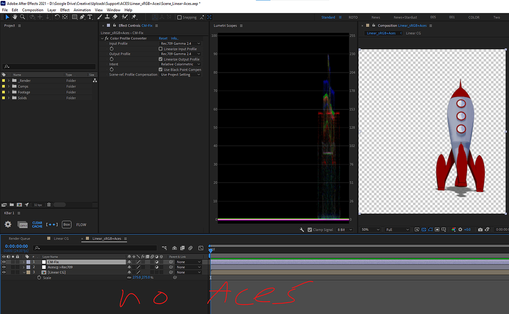 After Effects VFX workflow - 3D multipass sRGB-linear under Acescg - Discussions - Using ACES ...