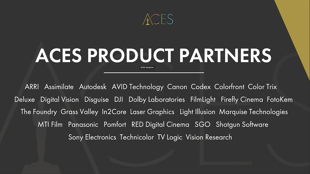 Meet the product partners - ACES Info - Community - ACESCentral